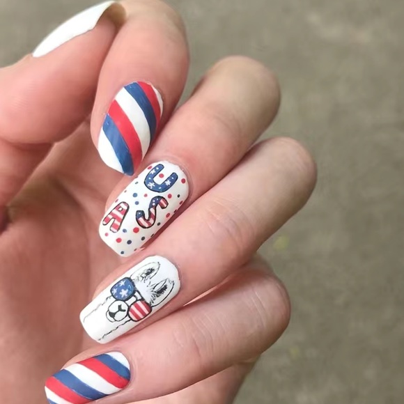 Accessories | Independence Day Labor Day Red White And Blue Press On ...